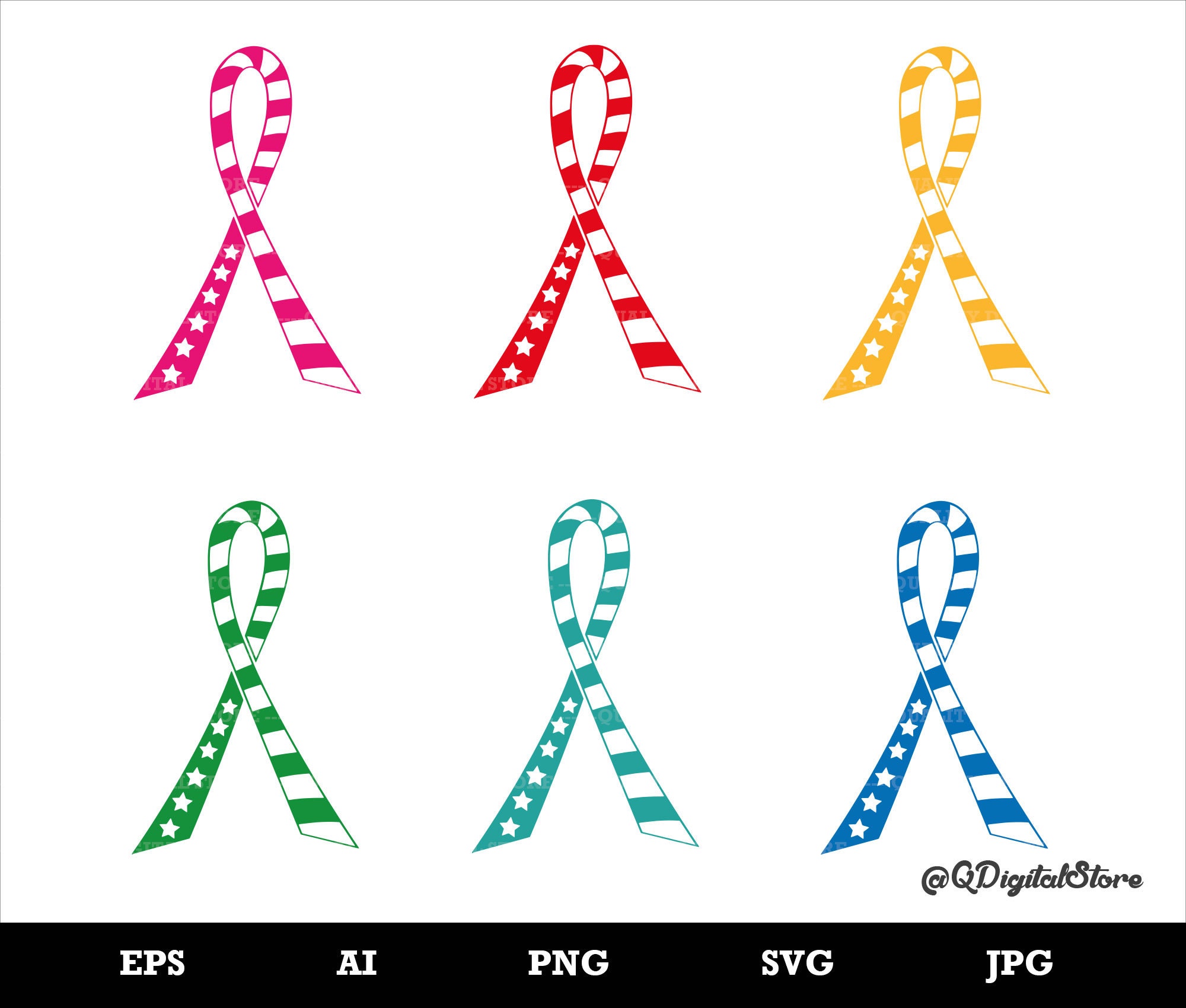 Awareness Ribbons Bundle Svg Cancer Ribbon Svg Cut File - Etsy