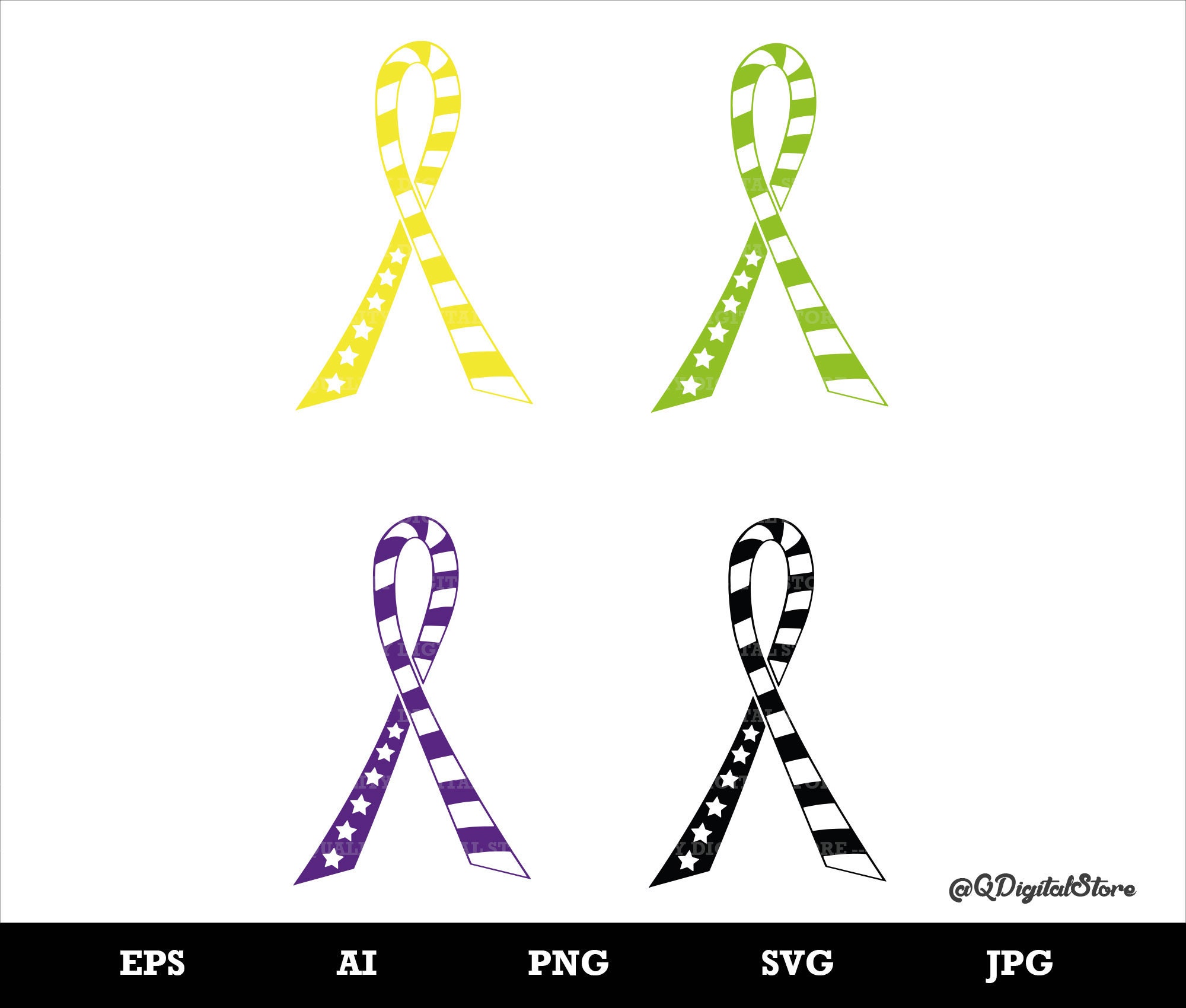 Awareness Ribbons Bundle Svg Cancer Ribbon Svg Cut File - Etsy