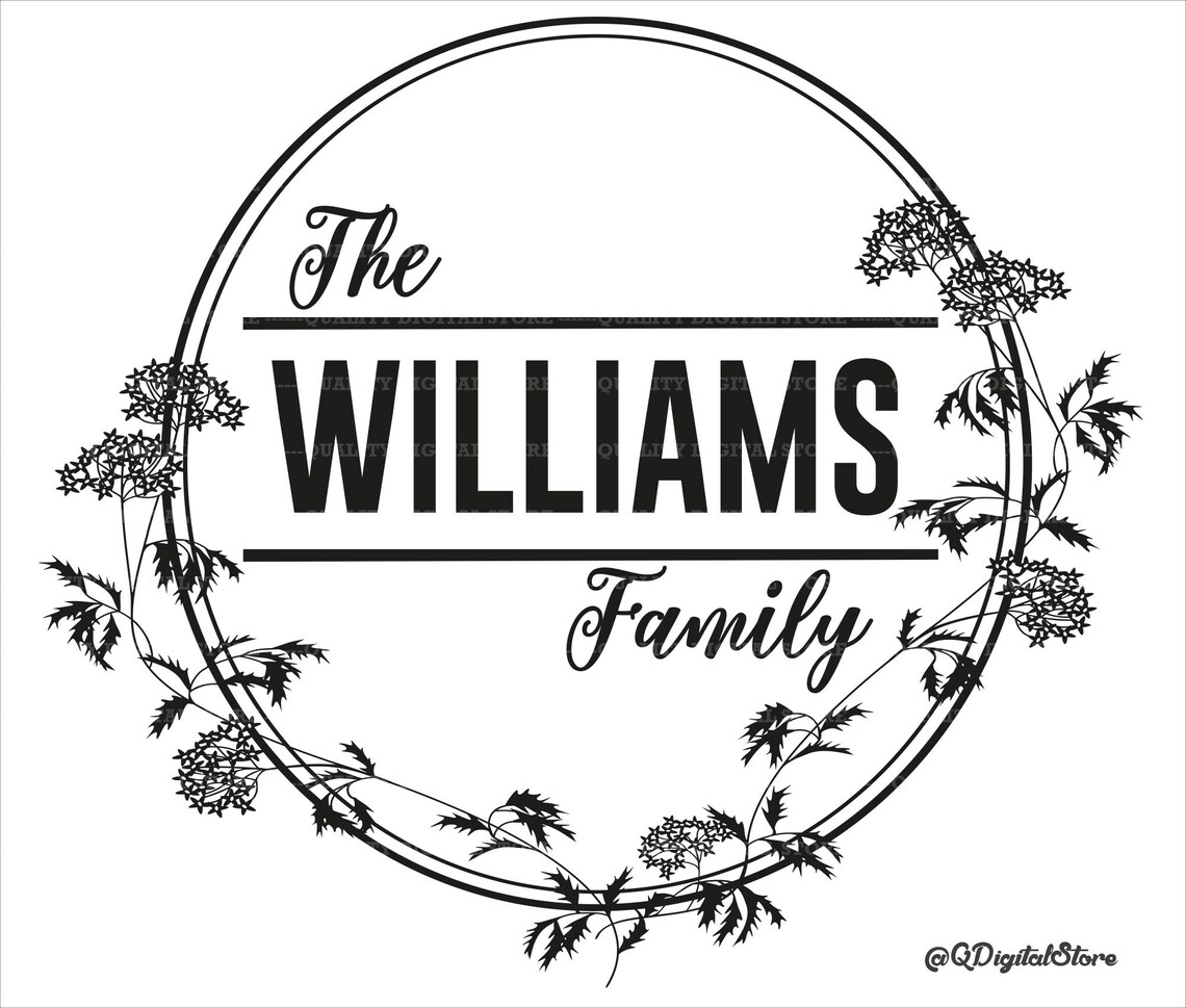Family Frame Svg File Family Name Monogram Family Name Cut - Etsy
