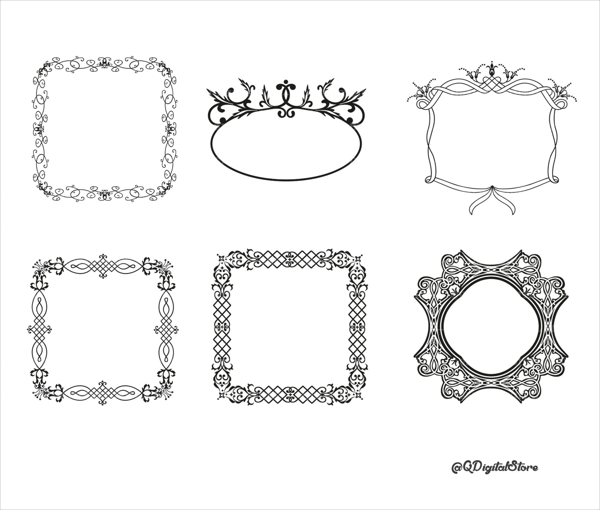 Frame Svg Vintage Frame Svg Decorative Frame Clipart | Etsy
