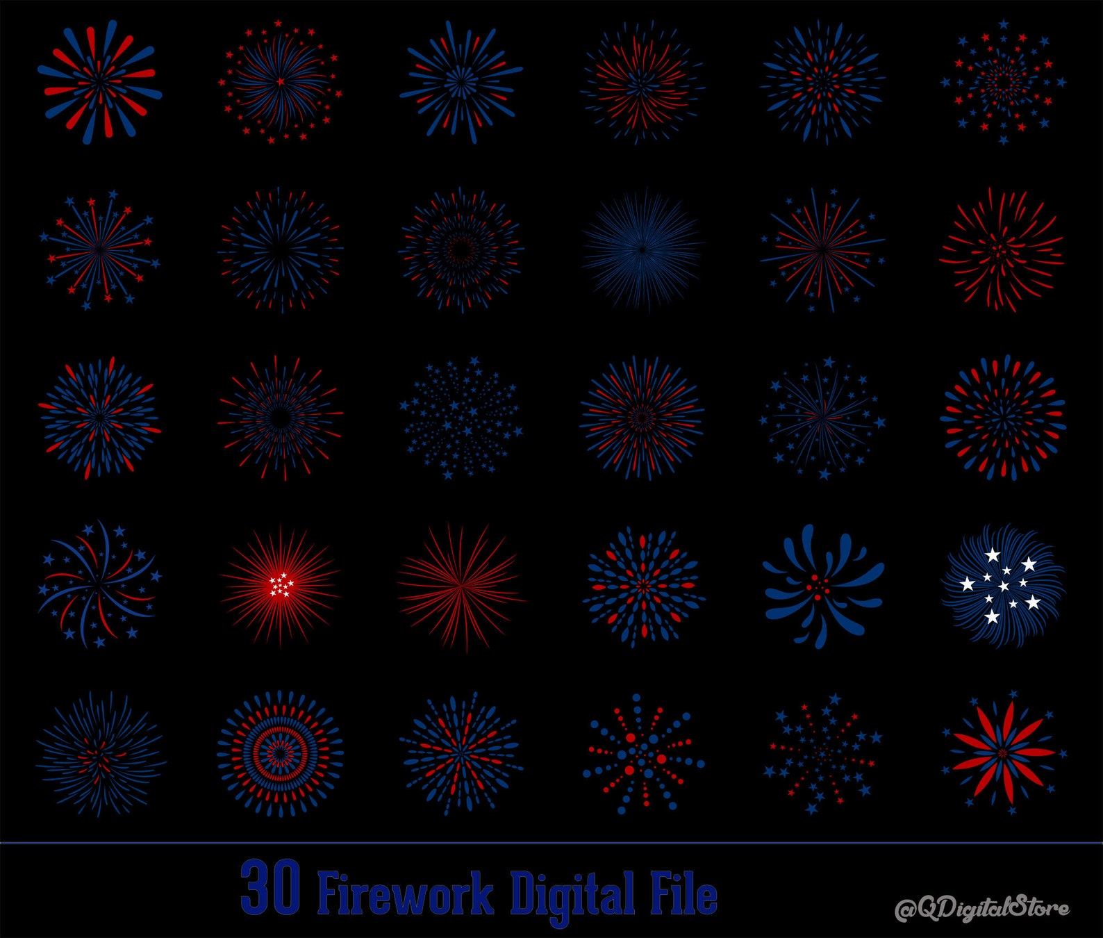 Firework Svg 30 Firework Bundle Svg Firework Design 4th of - Etsy