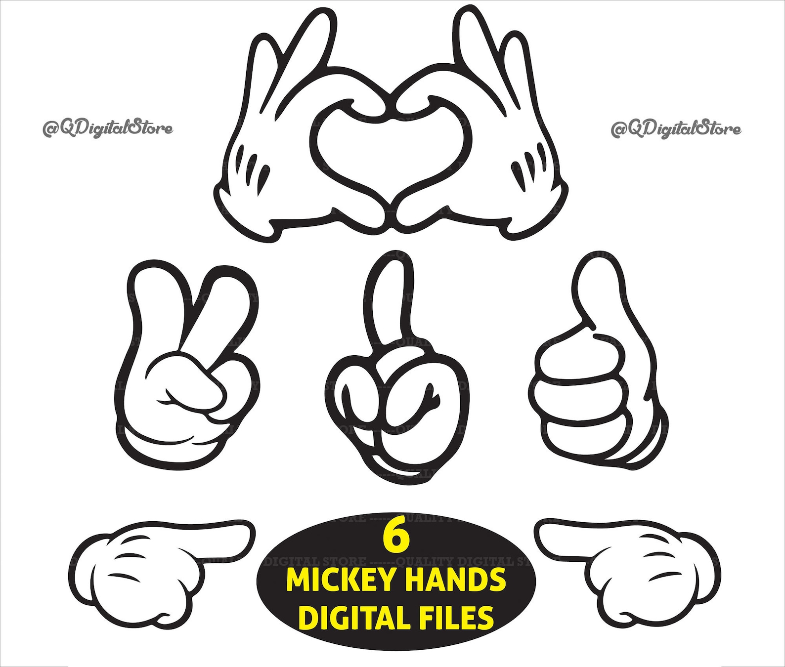 Mickey Hands Svg, Mickey Hand T-shirt Design, Cutting File, Cricut ...