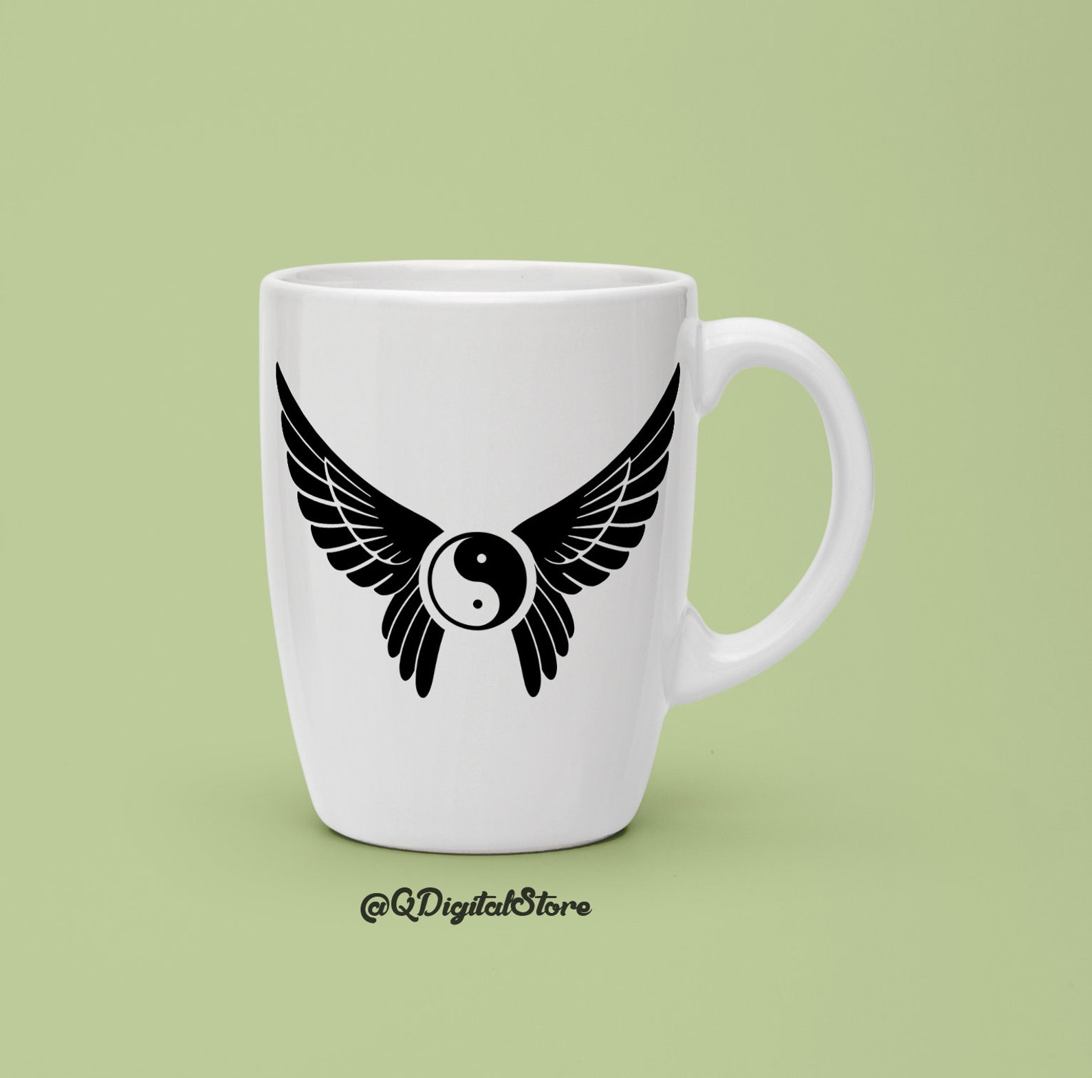 Ying Yang Svg Wings Cut File Ying Yang Cricut Wings | Etsy