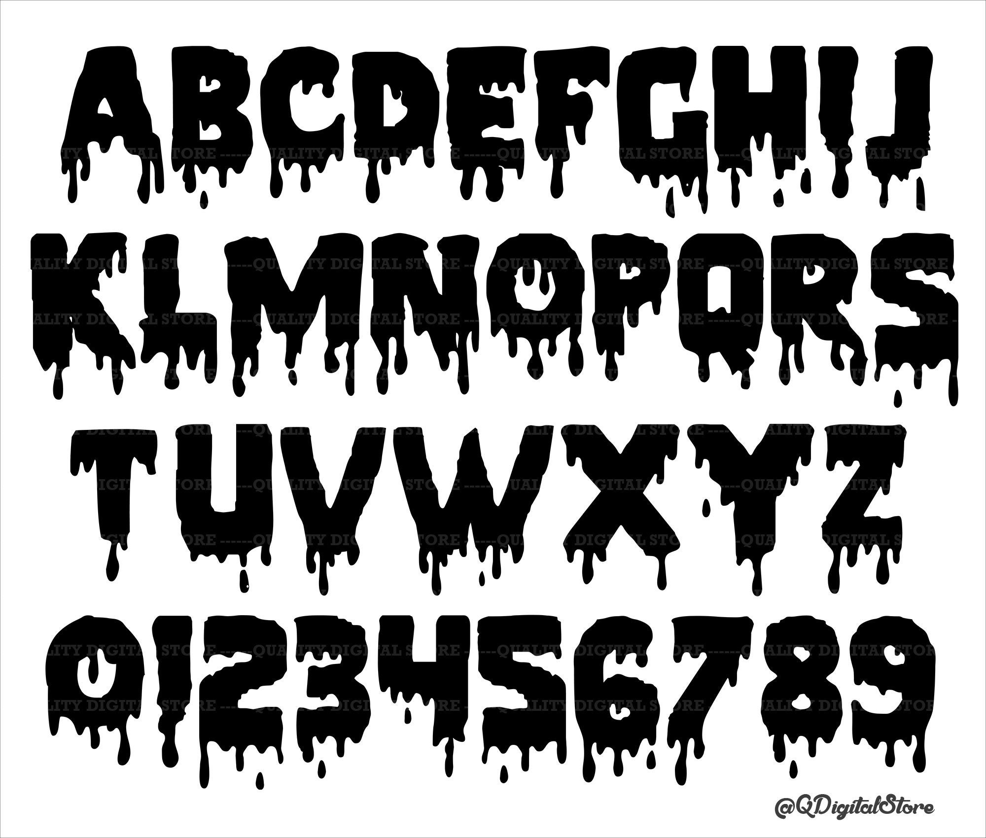 Dripping Font SVG Dripping Alphabet Dripping Cut Files Svg - Etsy