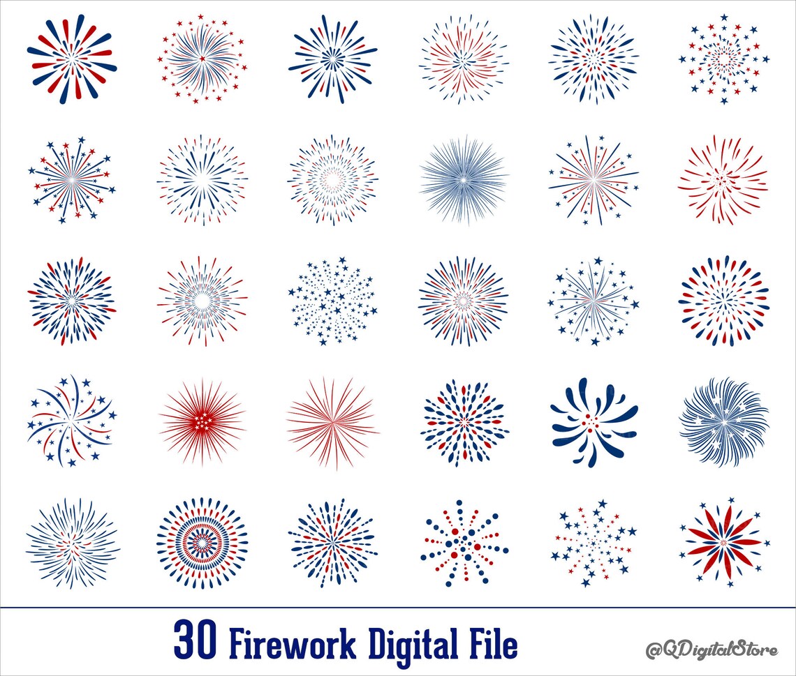 Firework Svg 30 Firework Bundle Svg Firework Design 4th of - Etsy