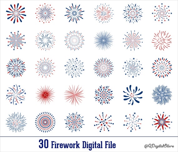 Firework Svg 30 Firework Bundle Svg Firework Design 4th of - Etsy