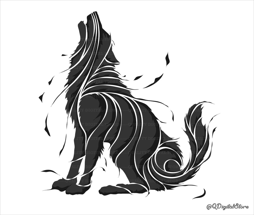 Howl Wolf Vector Art, Wolf T-shirt Art, Wolf Frame Art, Wolf Svg, Wolf ...