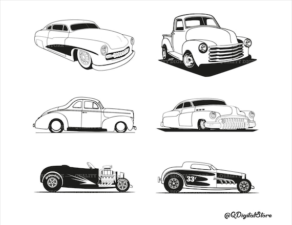 Paper Craft Supplies & Tools Paper, Party & Kids Retro Car Cut Files ...