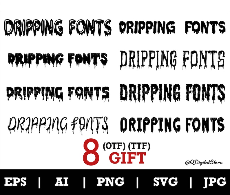 Dripping Fonts Svg Cuttable File Dripping Cut Files Svg - Etsy