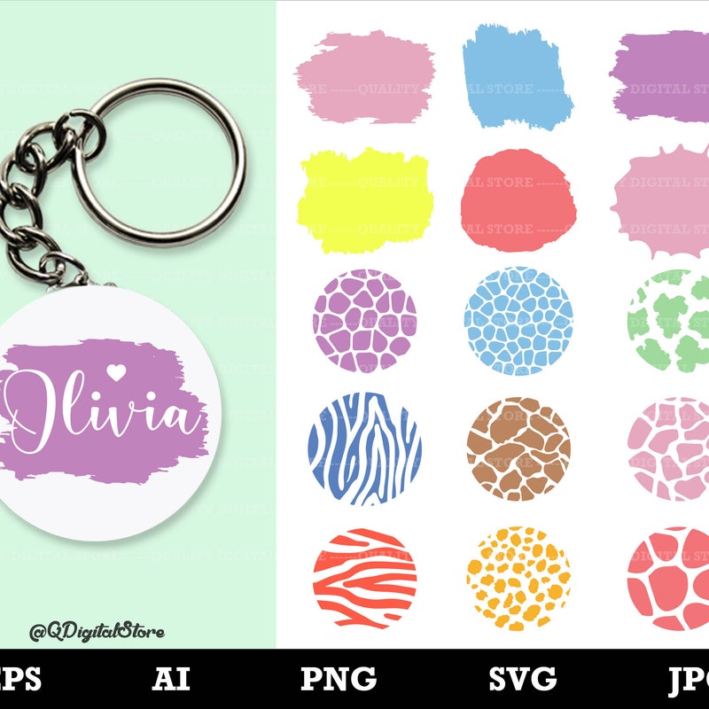Keychain Svg Round - Etsy