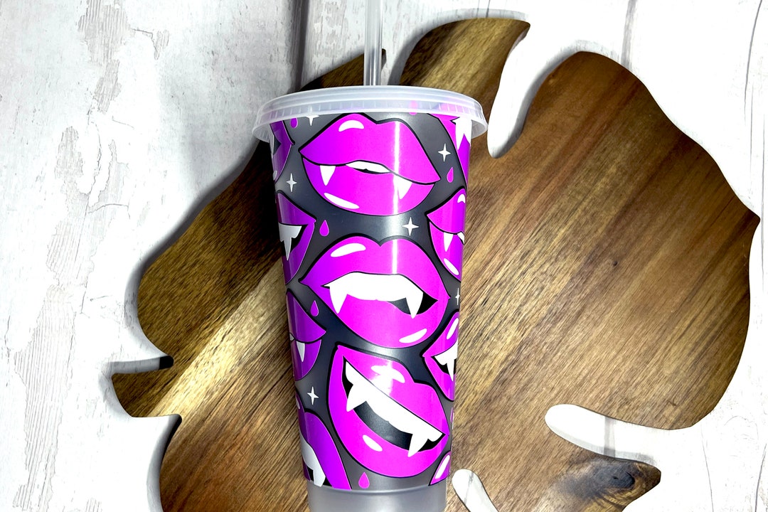 Vampire Teeth Colour Changing Cold Cup | Pink to Red Bite Me Cold Color ...