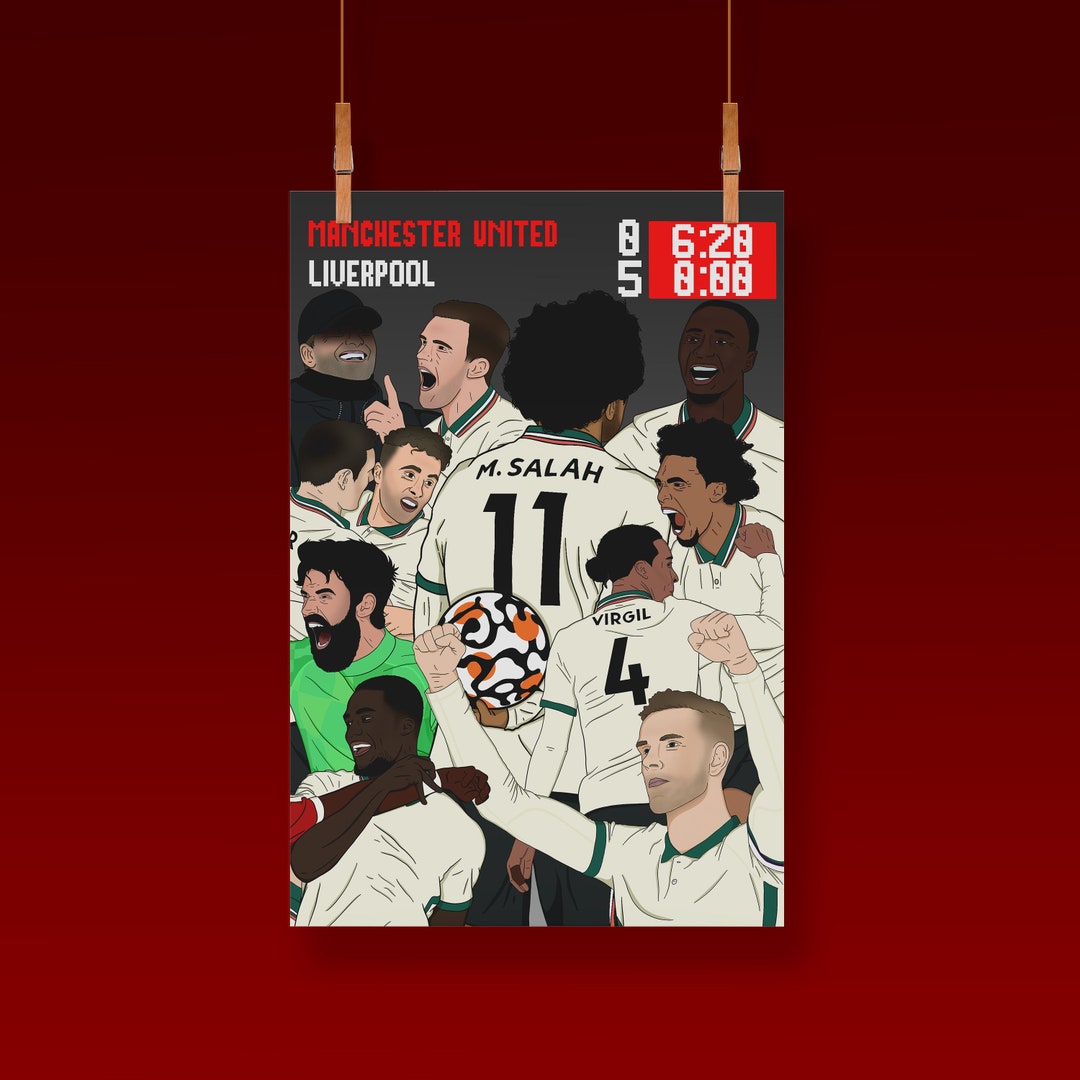 A3 A4 Liverpool FC Art Print | LFC Vs Manchester United 5-0 Print ...