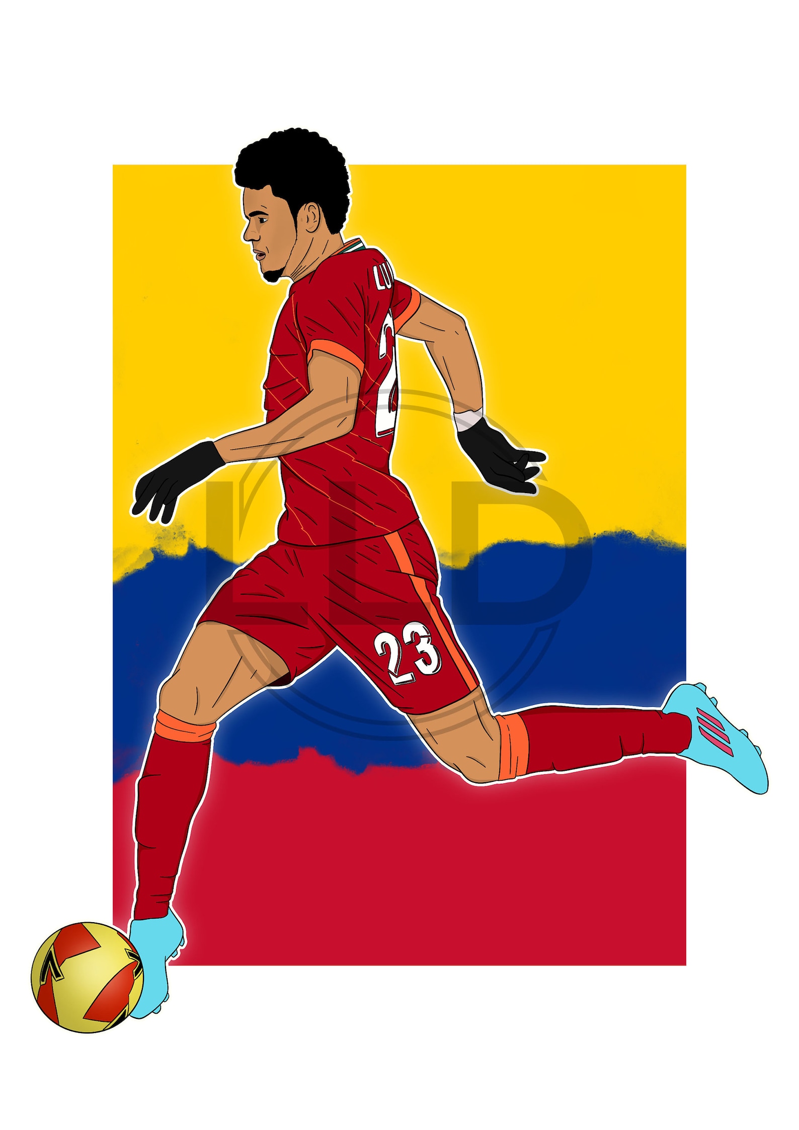 Luis Diaz Liverpool FC Art Print A4 A5 Luis Díaz Colombia - Etsy UK