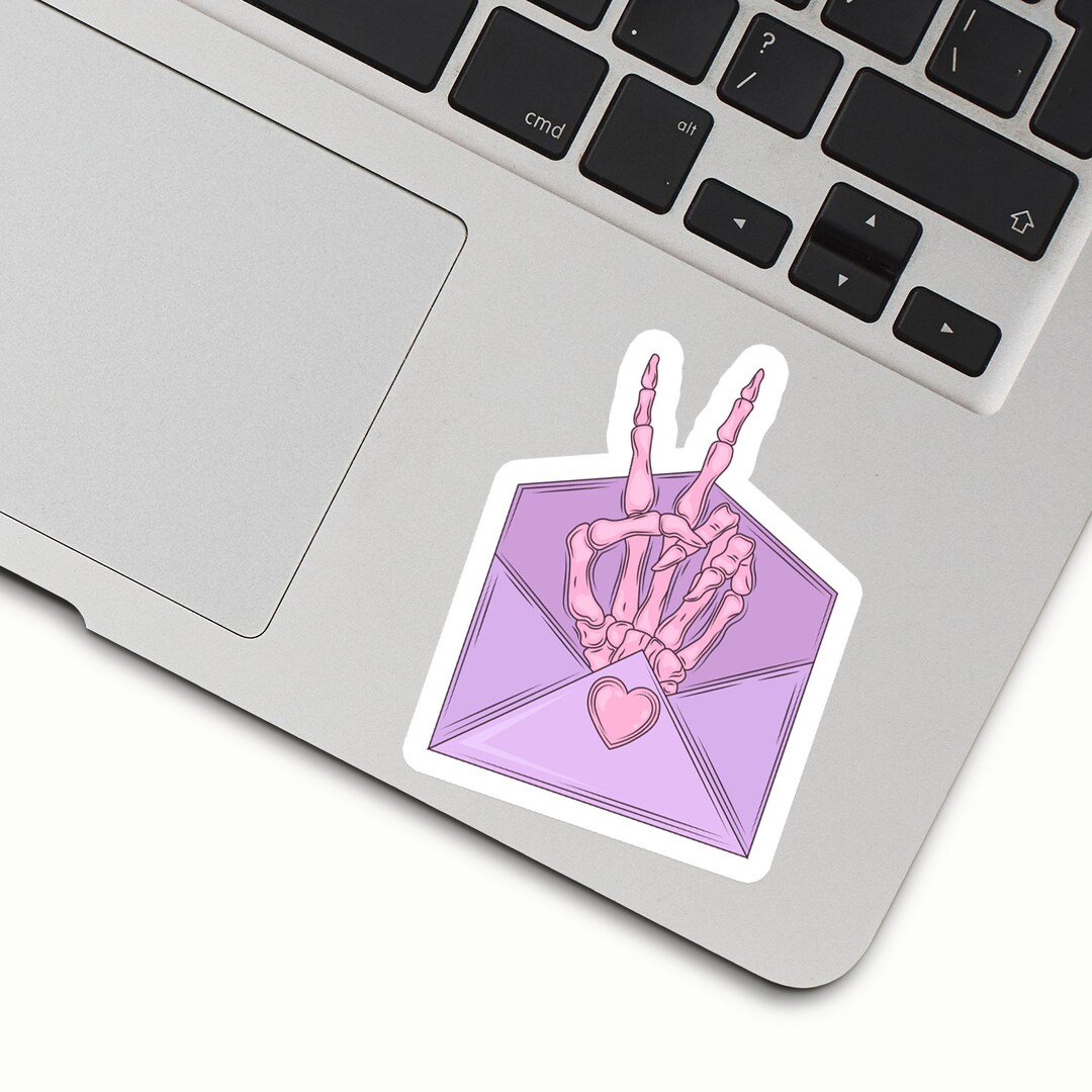 Skeleton Hand Sticker | Emo Vinyl Sticker | Pastel Goth Journal Sticker ...