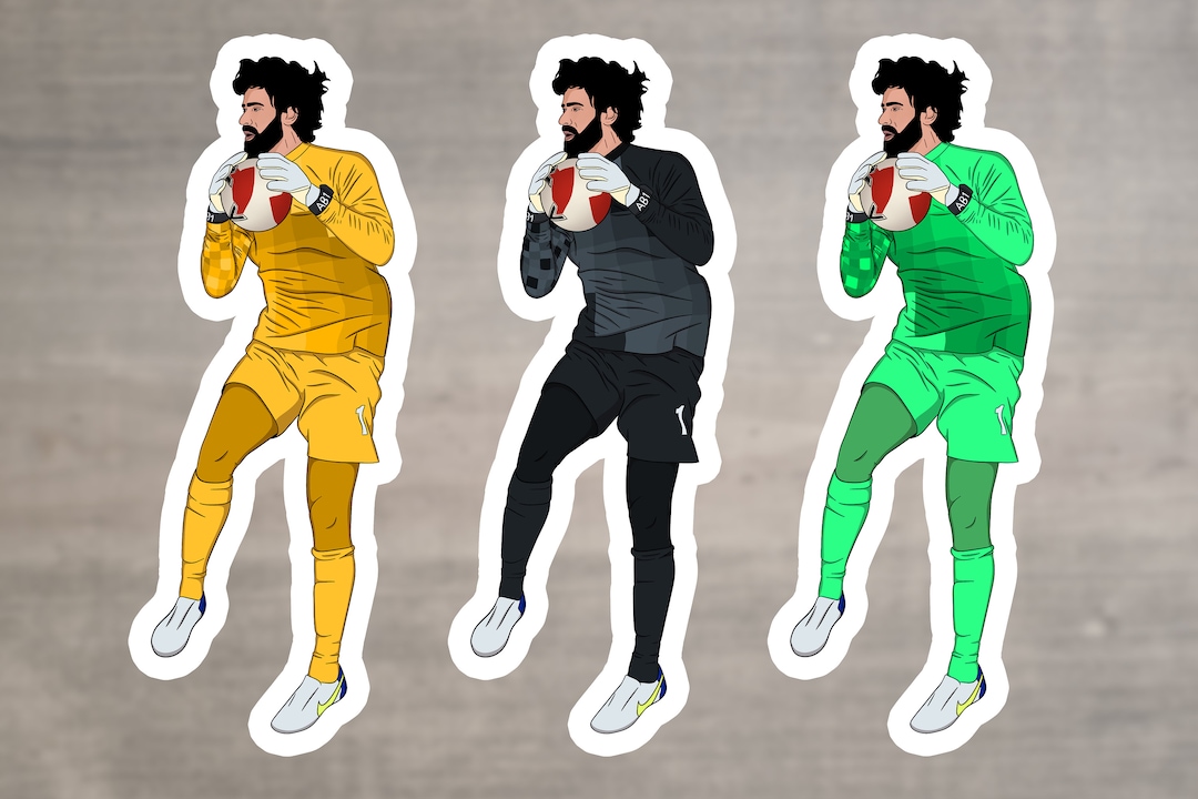 Alisson Becker Stickers | Green Black Yellow 2021/22 Kit Alisson Becker ...