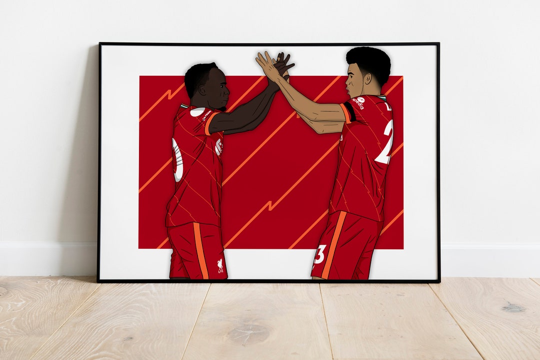 Sadio Mane & Luis Diaz A4 A5 A6 Art Print Liverpool FC Illustration ...