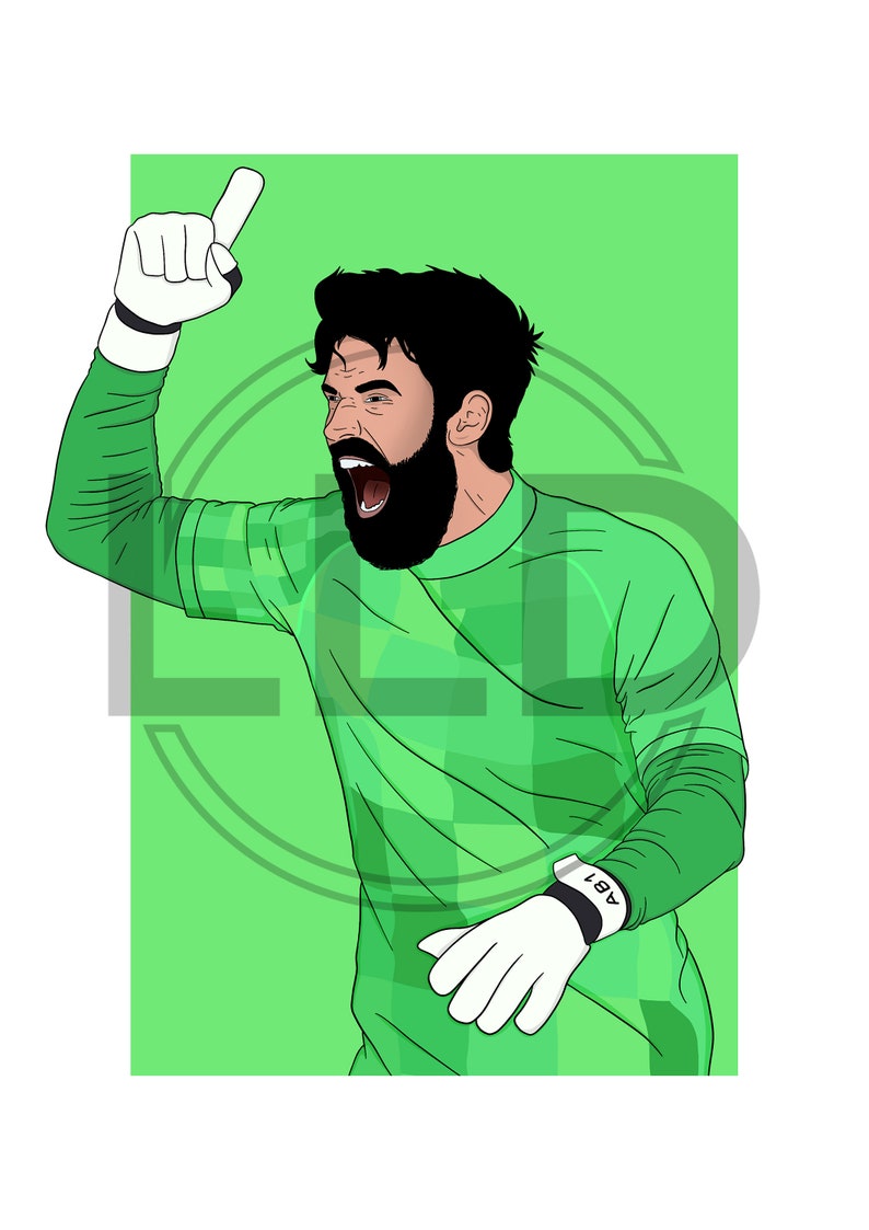 Alisson Becker Celebration Art Print Alisson LFC A4 A5 Print | Etsy Canada