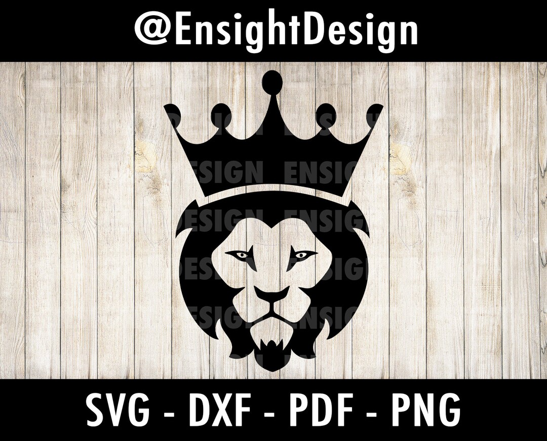 León SVG, León con corona svg, Archivo svg León para cricut, diseño de ...