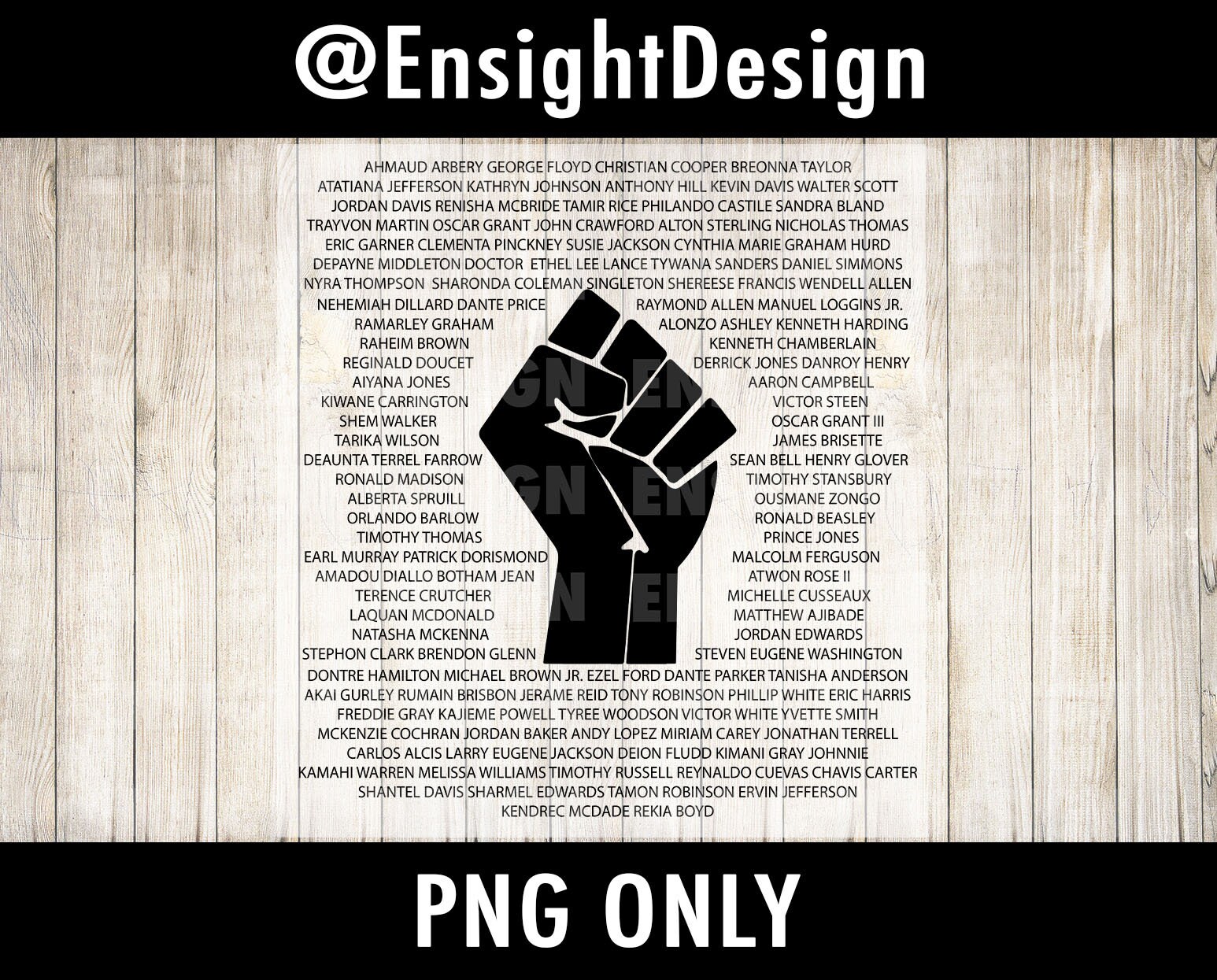 Black Lives Matter-names Sublimation Design BLM Sublimation | Etsy