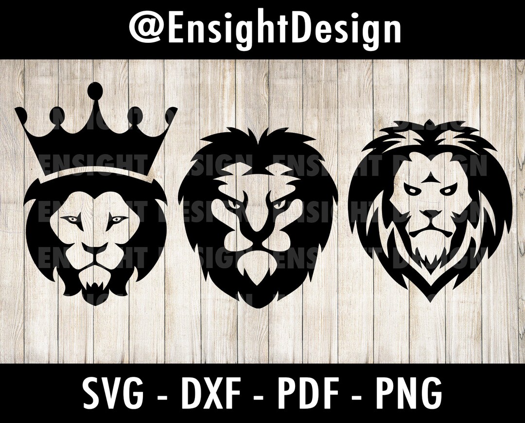 Lion SVG Lion With Crown Svg Lion Svg File for Cricut Lion - Etsy