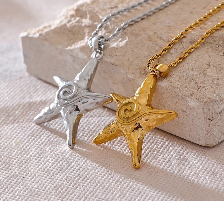 Starfish Pendant Necklace 18K Gold Plated Perfect for Her Elegant ...