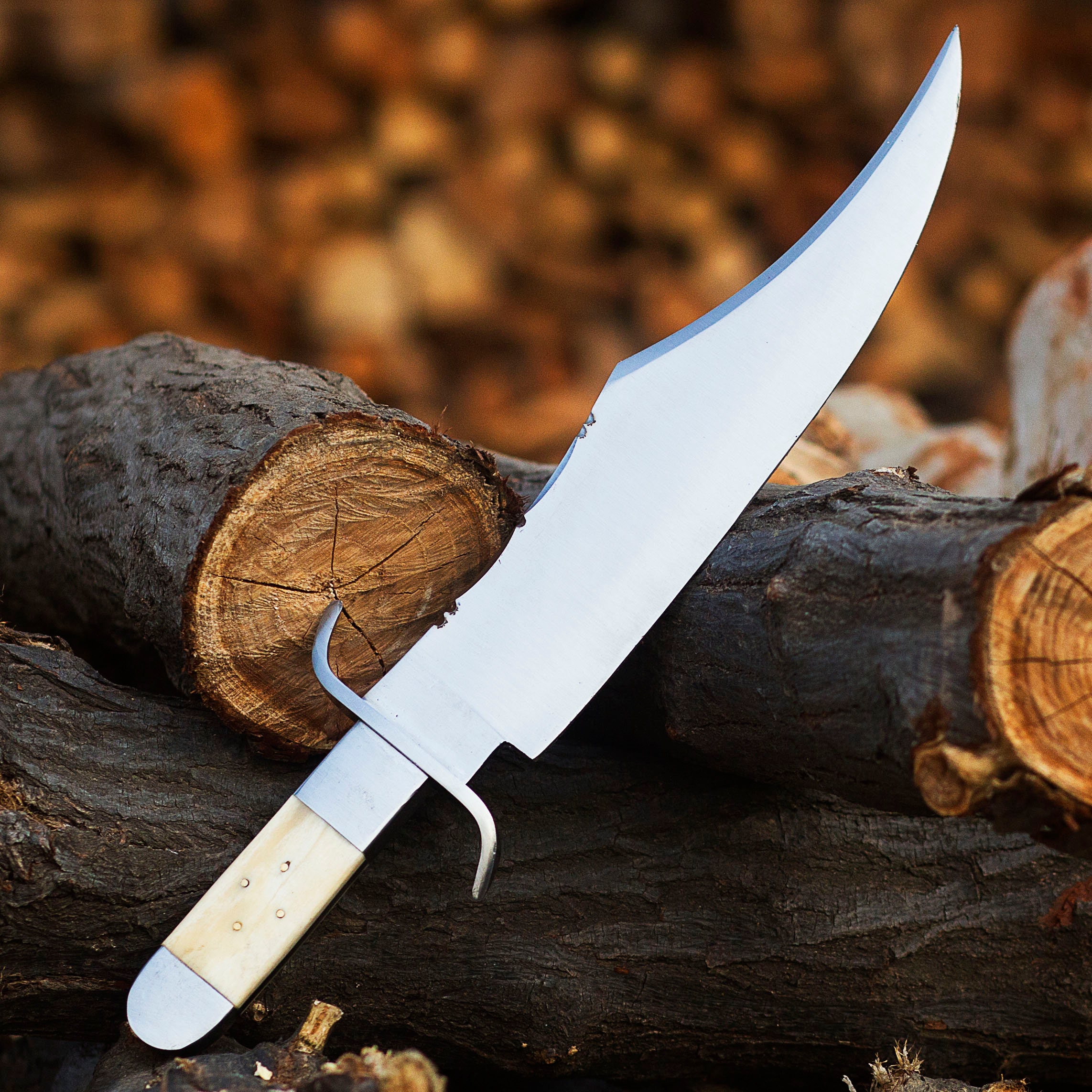 Custom Handmade D2 Steel Dull Polish Bowie Knife Rambo Knife Handmade ...