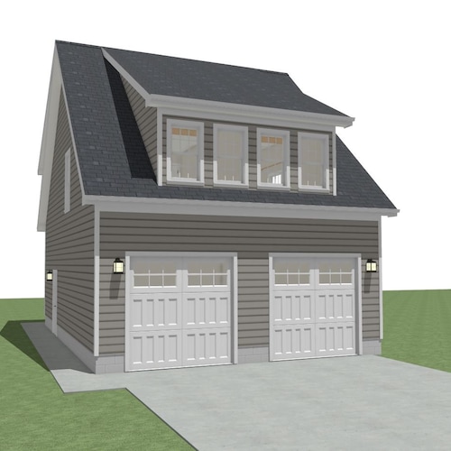 22x24 Detached Garage With Studio Apartment PDF Plan Model - Etsy
