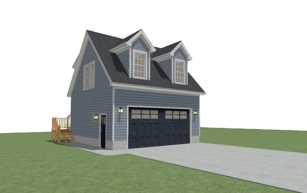 22x24 Detached Garage With Studio Apartment - PDF Plan - Model DG-01 - Etsy