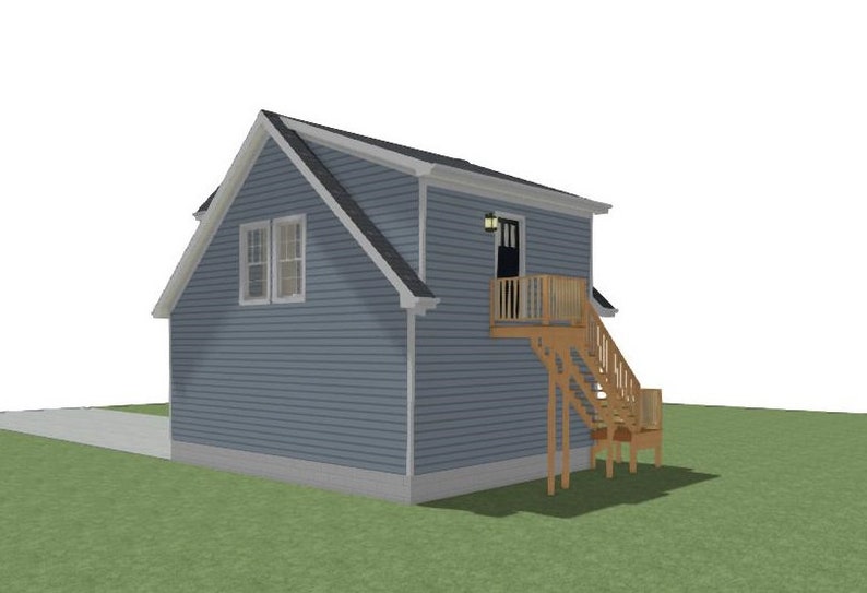 22x24 Detached 2 Car Garage Loft Apartment ADU - Architectural Plans ...