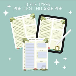Froggy Printable Daily Planner | Daily Schedule | To-do List | Fillable ...