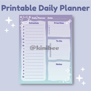 Pastel Space Printable Daily Planner | Daily Schedule | To-do List ...