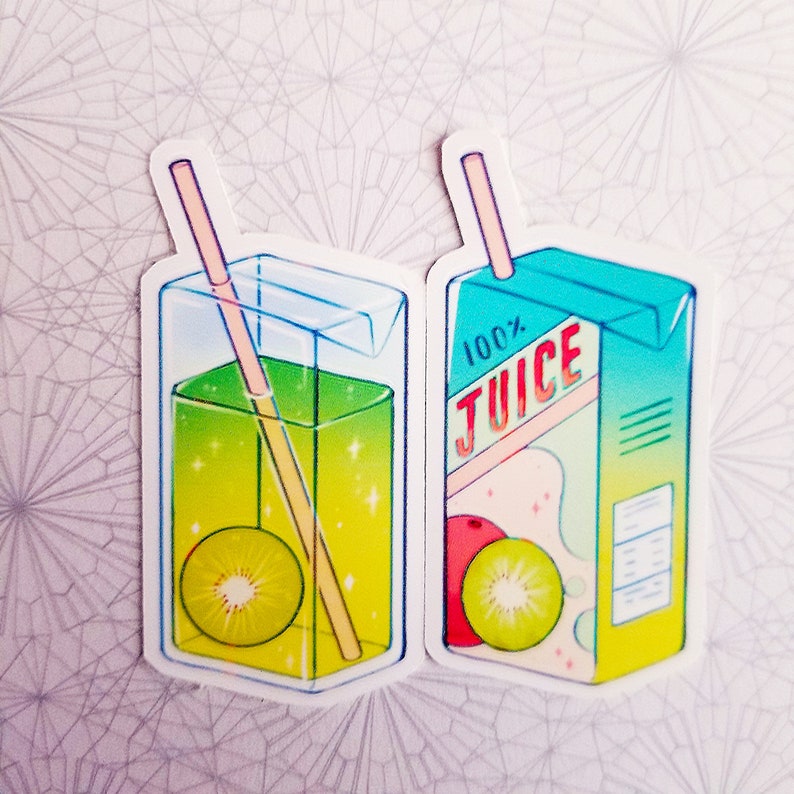 Cute Juice Box Aesthetic Drink Fruit Vinyl Stickers - Etsy