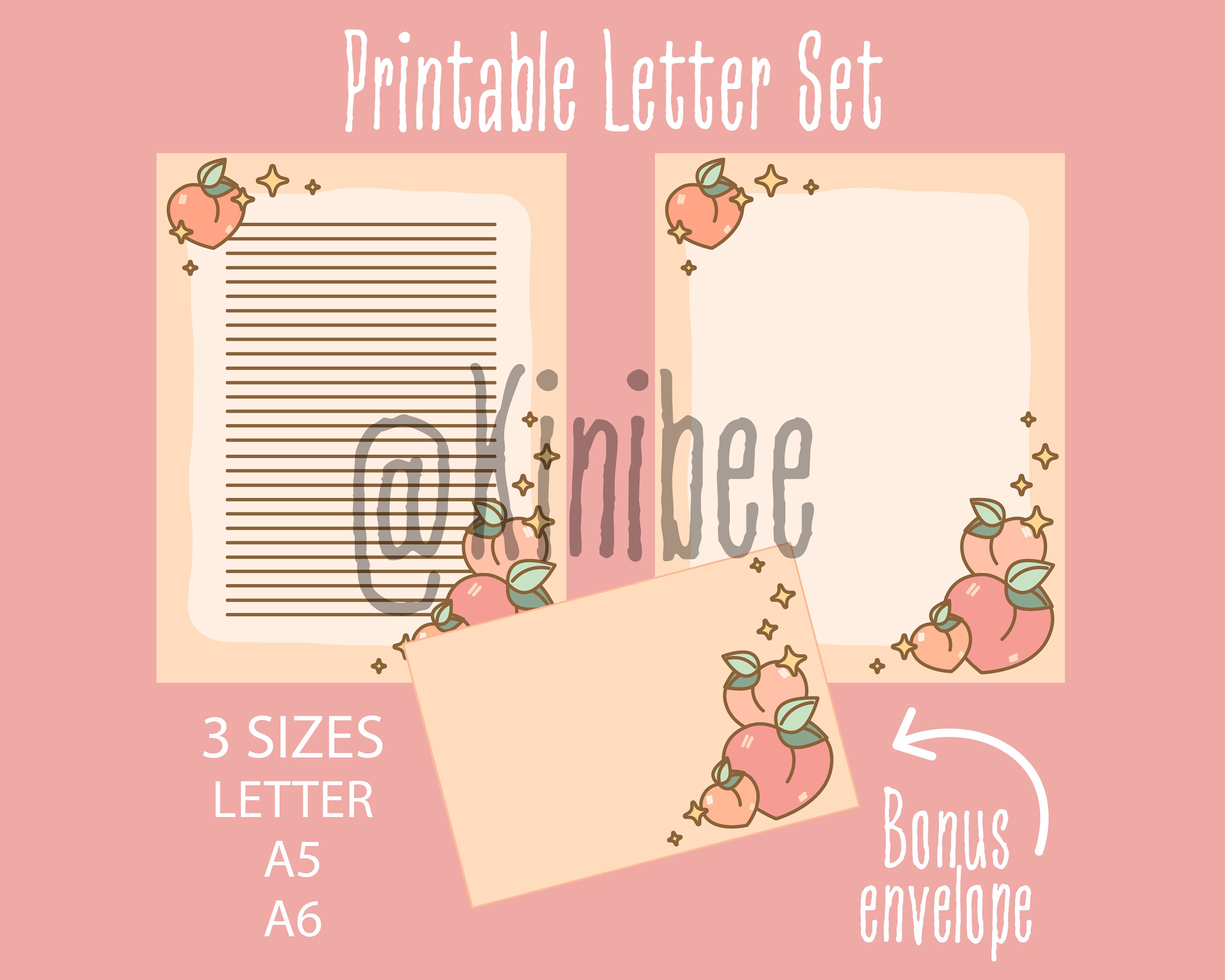 Peachy Printable Letter Set A5 A6 Letter Writing Set | Etsy