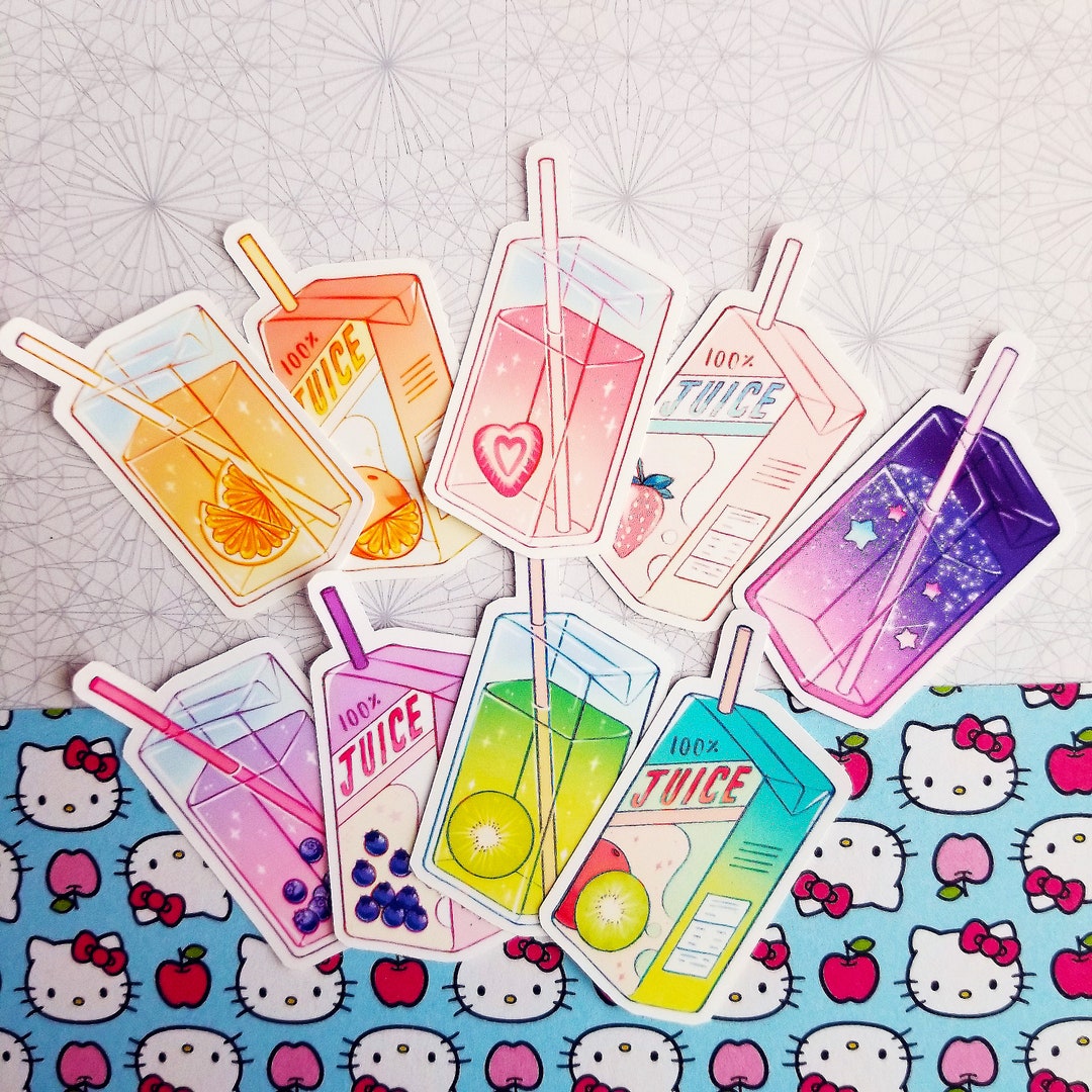 Cute Juice Box | Aesthetic Drink | Fruit Vinyl Stickers - Etsy