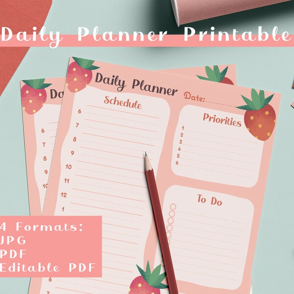 Printable Daily Planner - Etsy