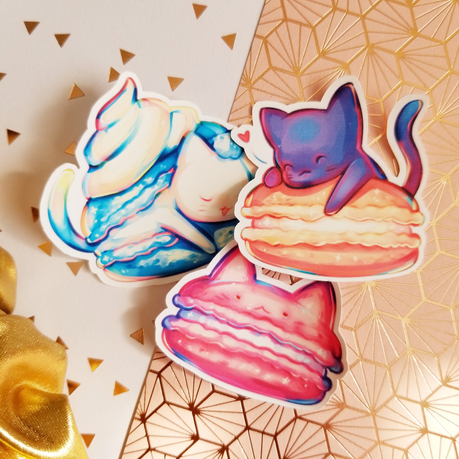 Kawaii Cute Macaron Cat Stickers 2 - Etsy