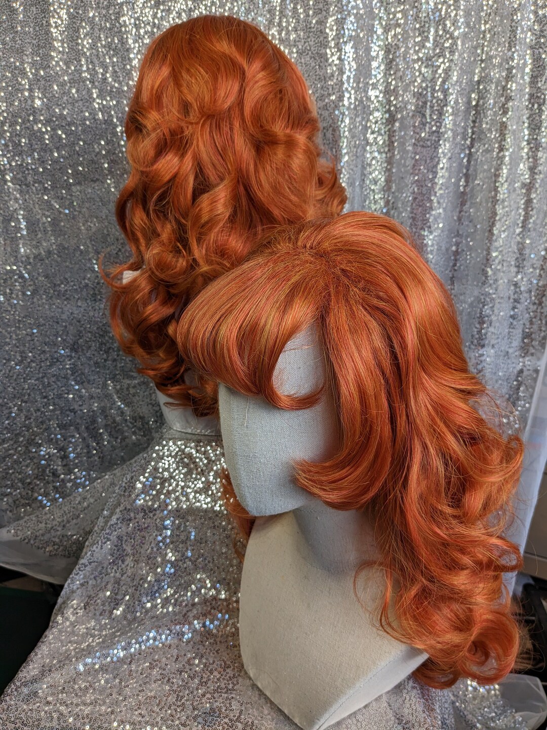 TWIN PACK Drag Queen Wig With Topper, Teased Wig, Vintage Wig - Etsy