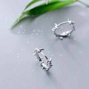 Barbed Wire Hoops in Sterling Silver 925, Gothic Hoops, Punk Jewellery ...