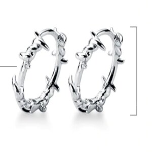 Barbed Wire Hoops in Sterling Silver 925, Gothic Hoops, Punk Jewellery ...