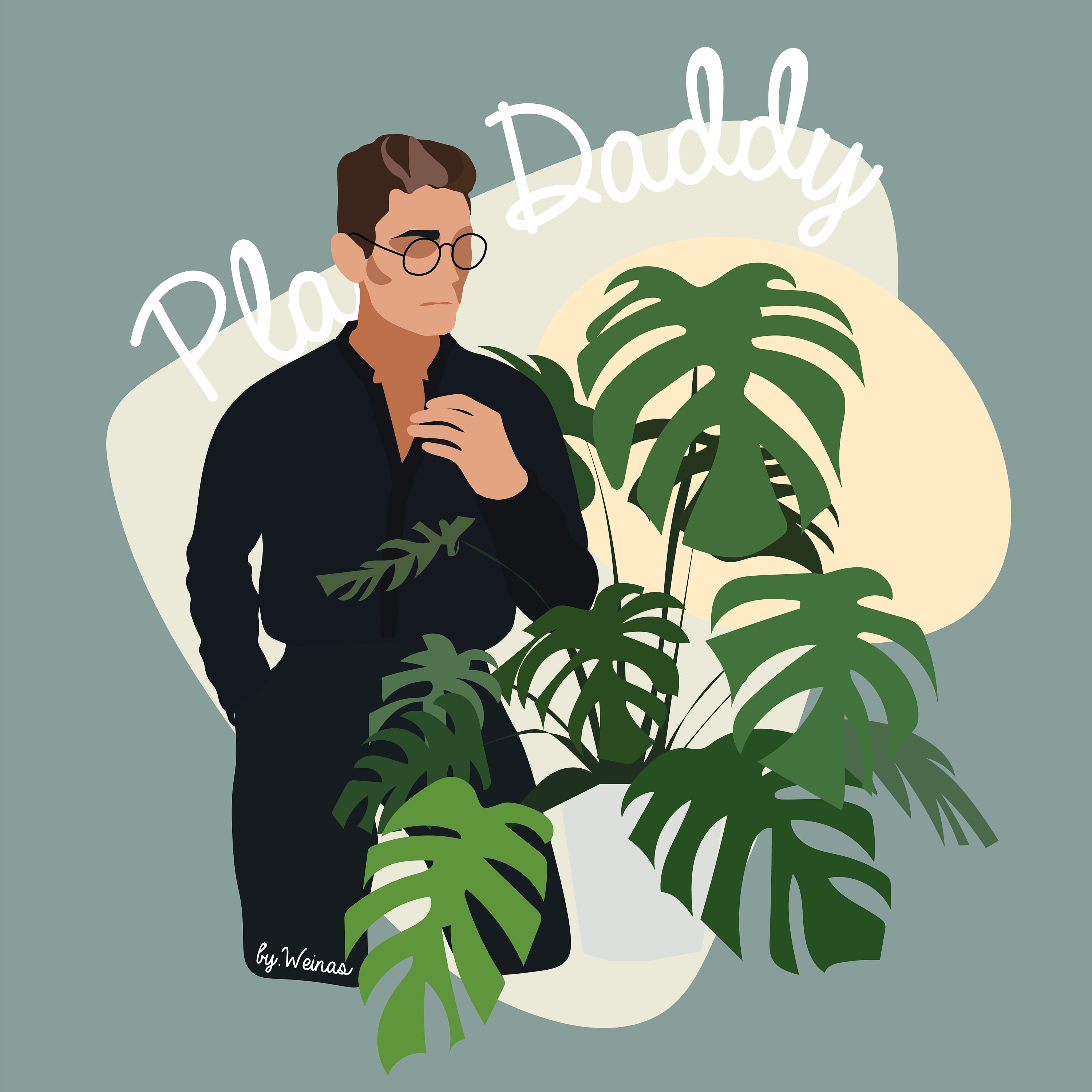 Custom Digital Portrait With Plants - Etsy