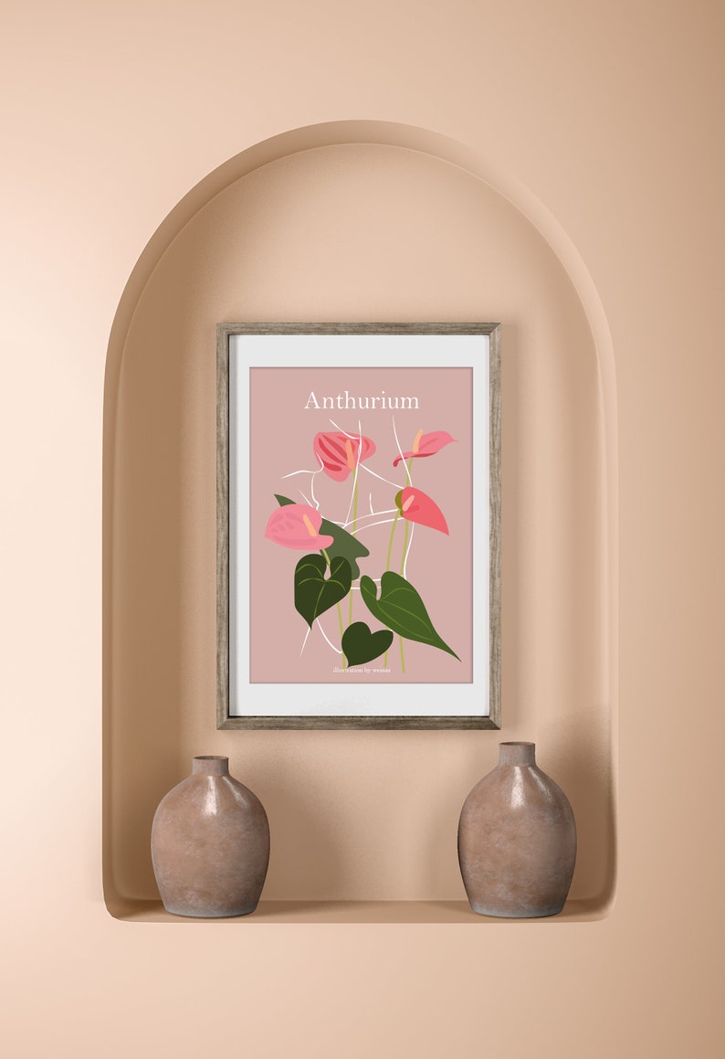 Modern Minimalist Plant Illustration, Set of 4, Instant Downloadable ...