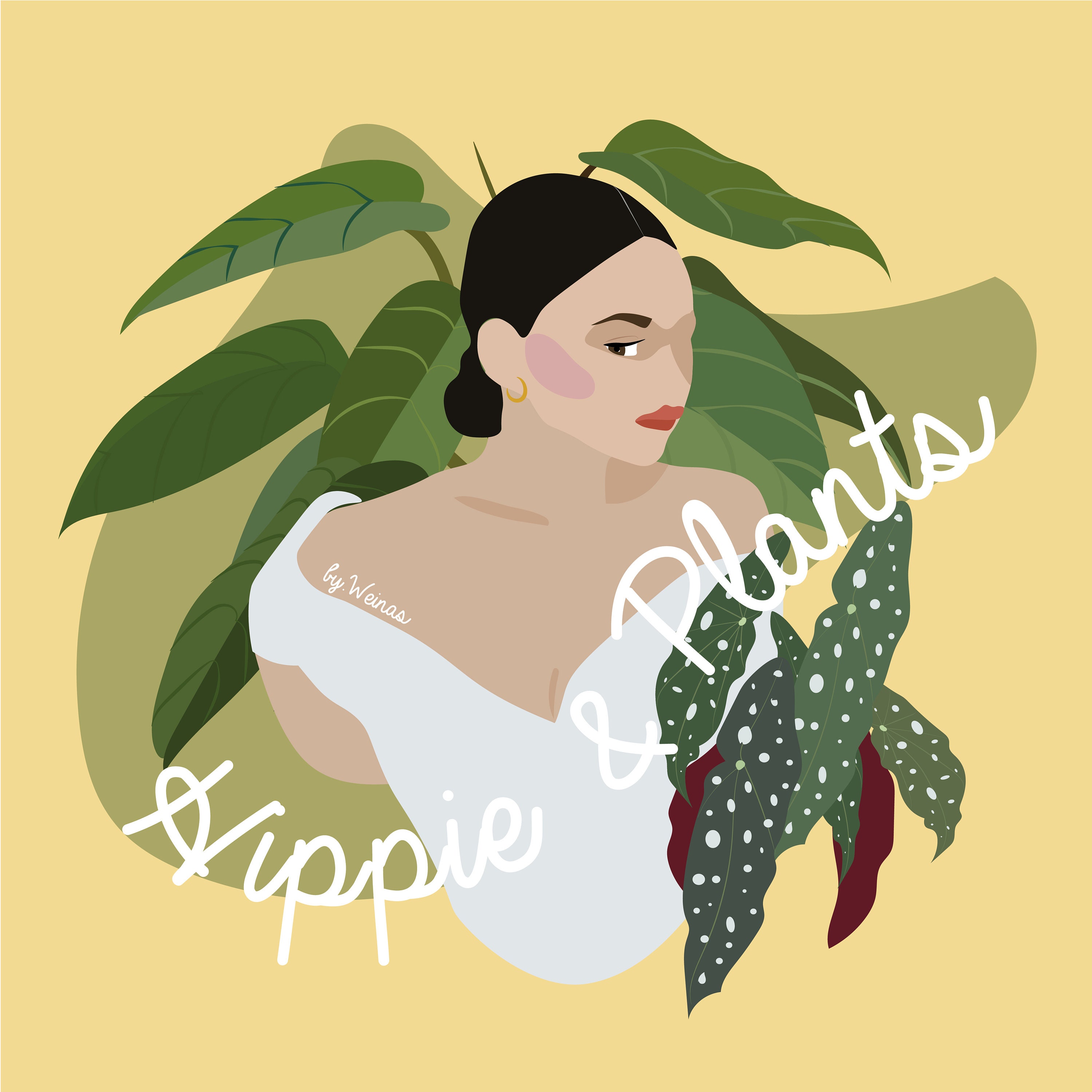 Custom Digital Portrait With Plants - Etsy