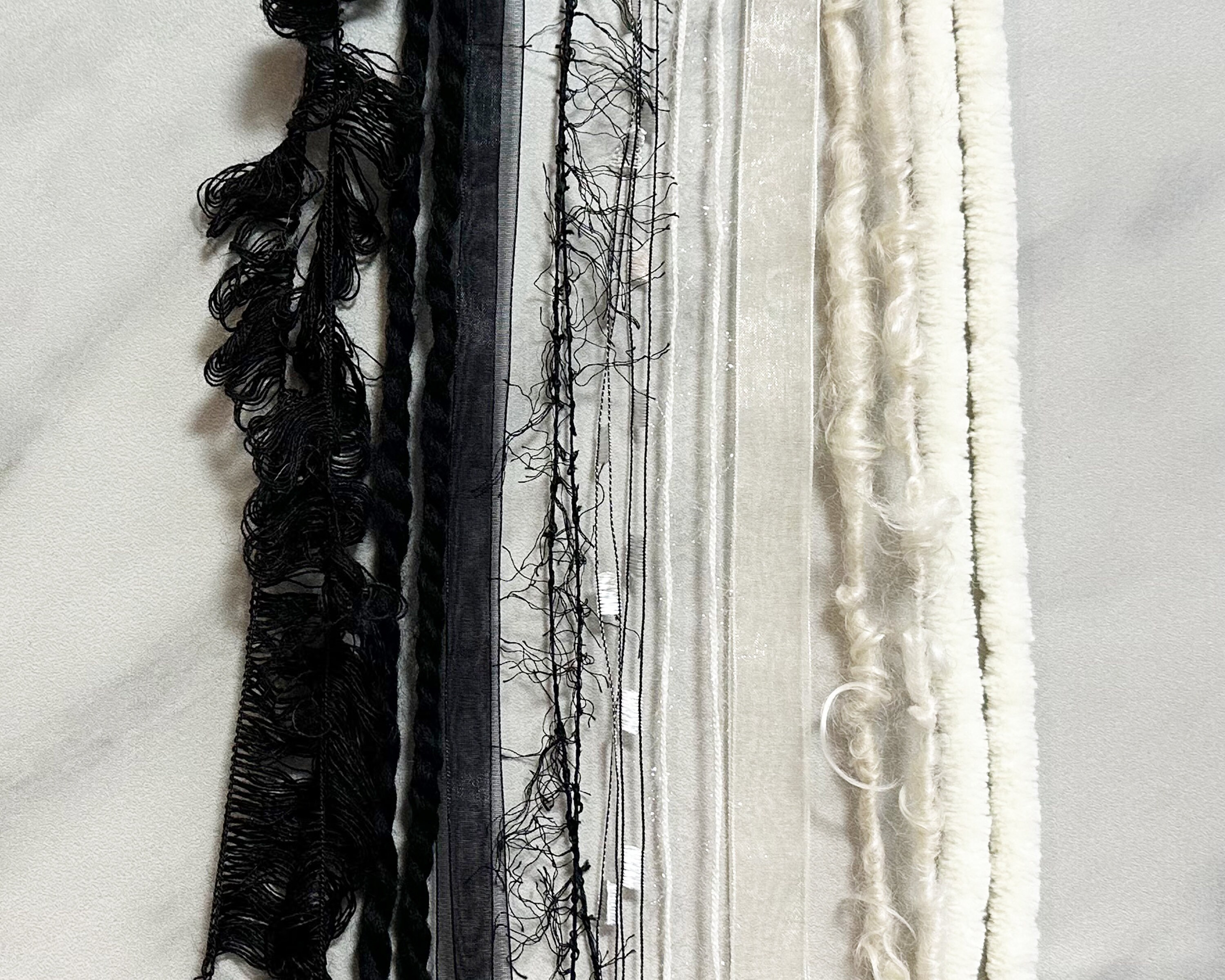 Art Fiber Banner Trim NYMPH FLUTTER 6 Mini Cream White Black 9 X 2 ...