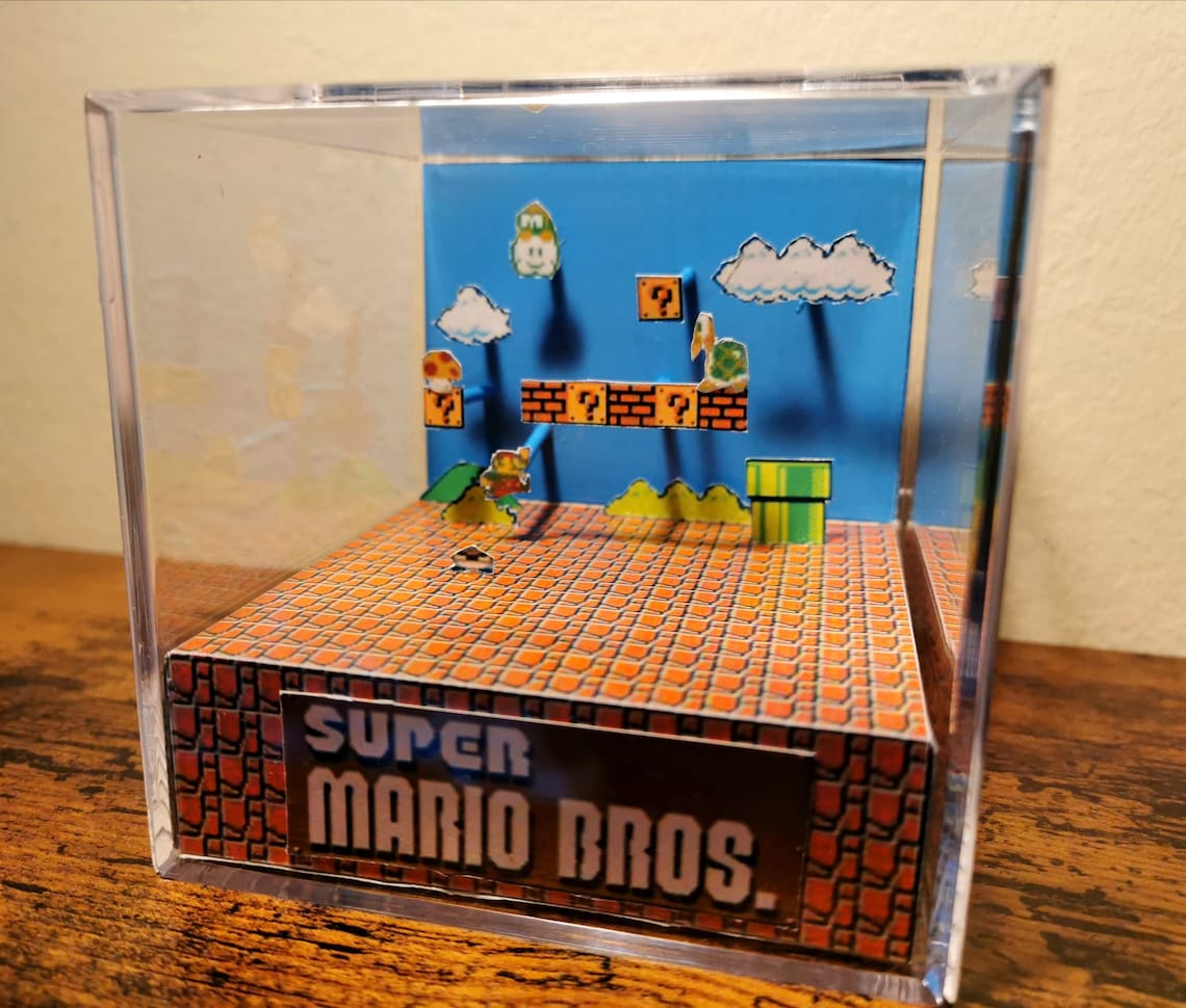Super Mario Bros Cube Diorama | Etsy
