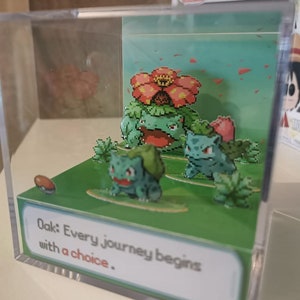 Bulbasaur Ivysaur Venusaur Pokémon - 3D Diorama Cube - Etsy