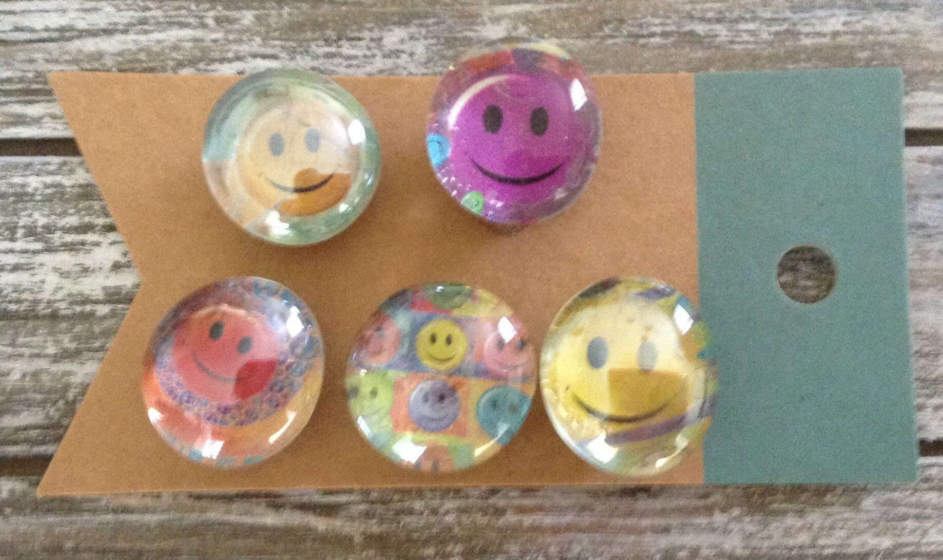 Funky Smiley Face Glass Mini Magnets - Etsy