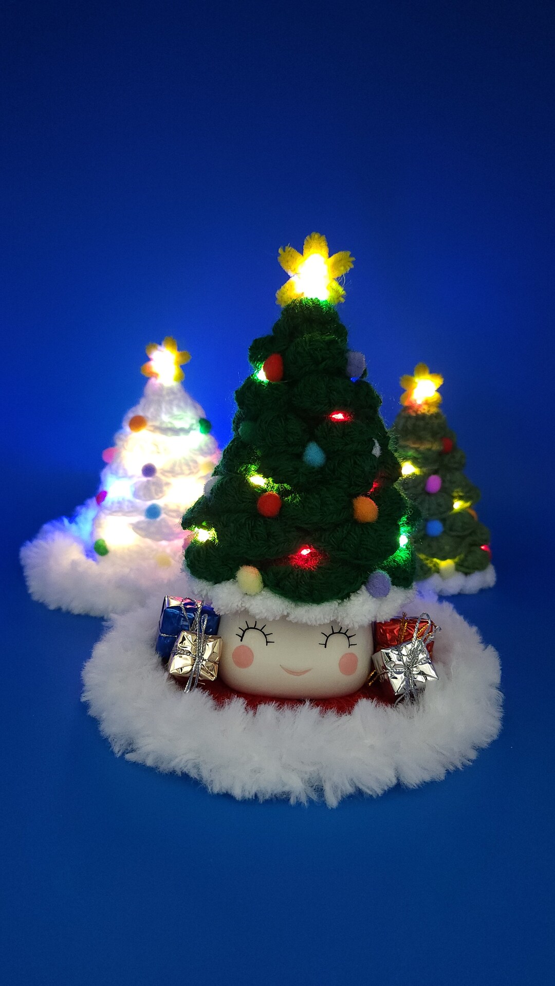 Marshmallow Mug Hat Christmas Tree Hat With LED Lights - Etsy