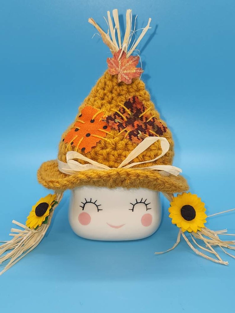 Marshmallow Mug Hats Scarecrow Hat, Fall Halloween Hat Harvest Hat - Etsy