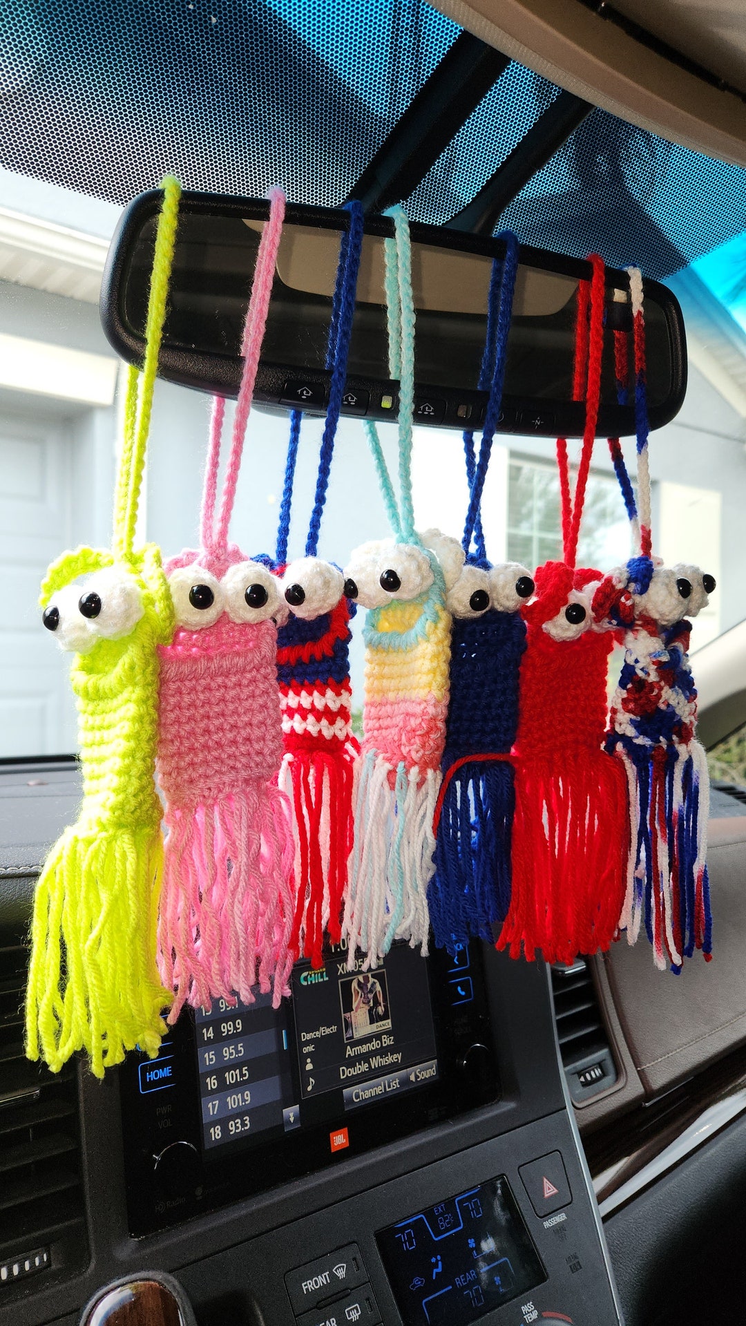 Rearview Mirror Hanging Yep Yep Alien , Crochet Yip Yip Martian, Car ...