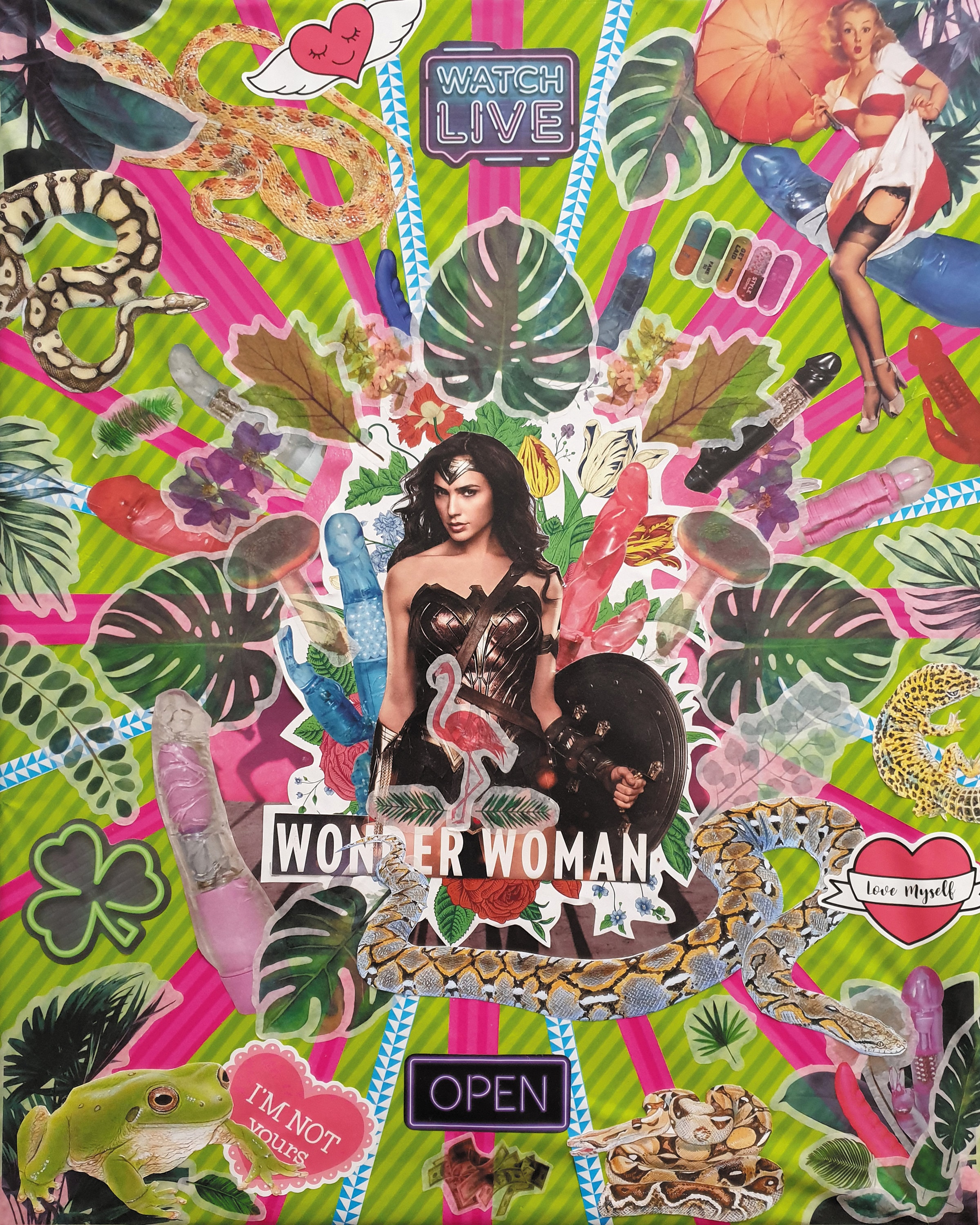 Print del collage feminista hecho a mano "Wonder self love". Print of ...